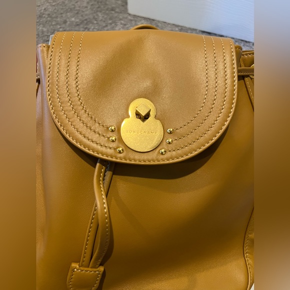 Longchamp | Bags | Longchamp Cavalcade Natural Beige Brown Leather ...